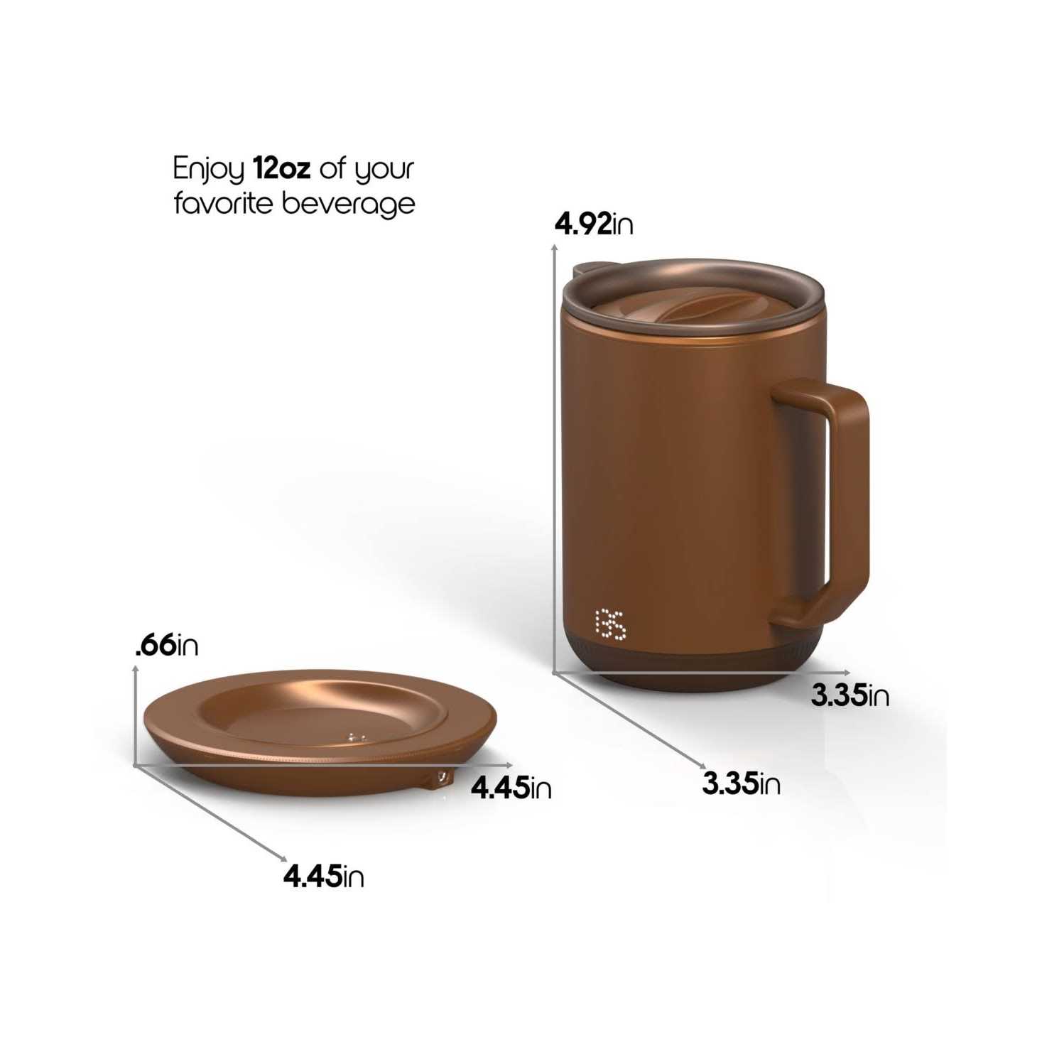 Ionmug Stainless Steel Self Heating Coffee Mug with Lid & Charging ...