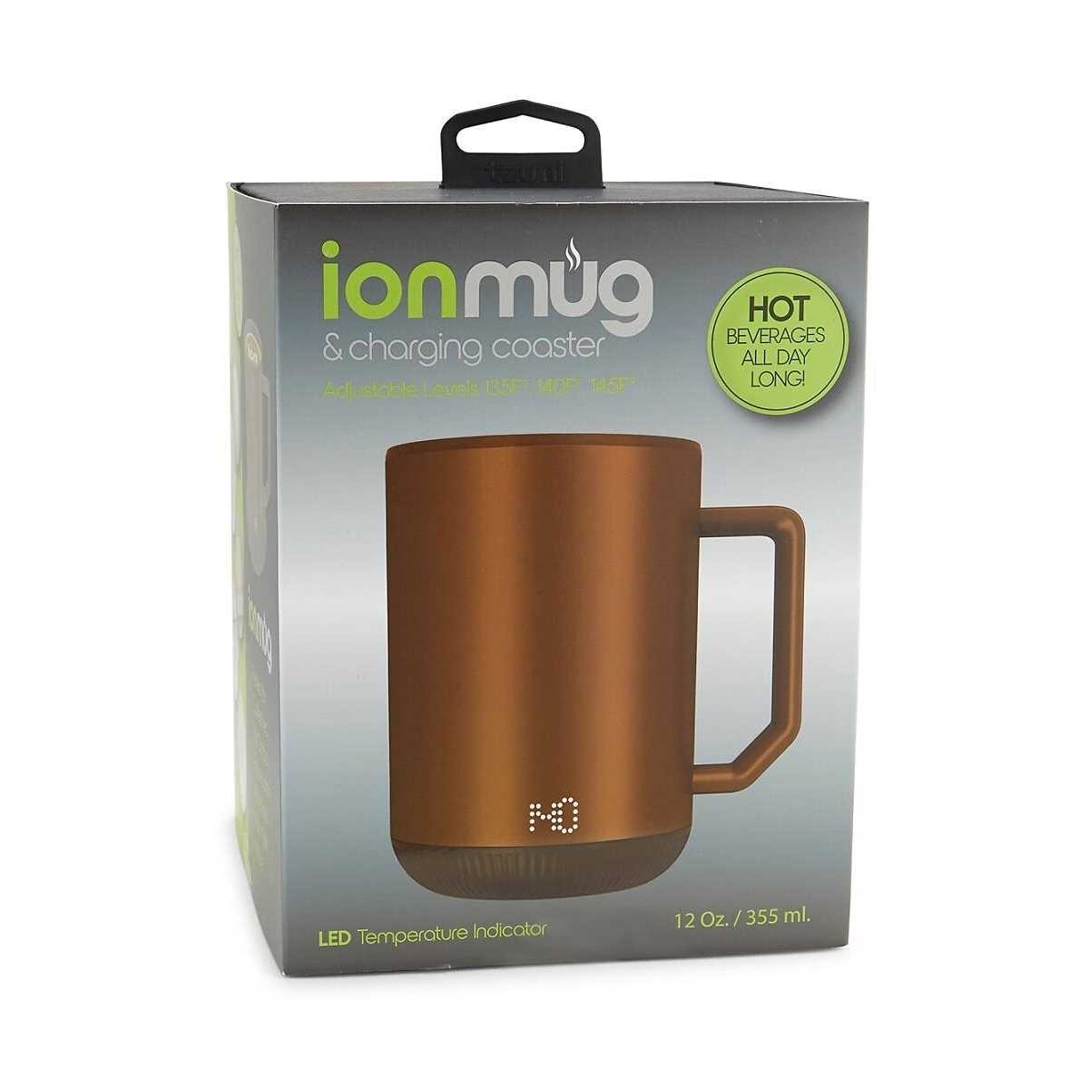 Ionmug Stainless Steel Self Heating Coffee Mug with Lid & Charging ...