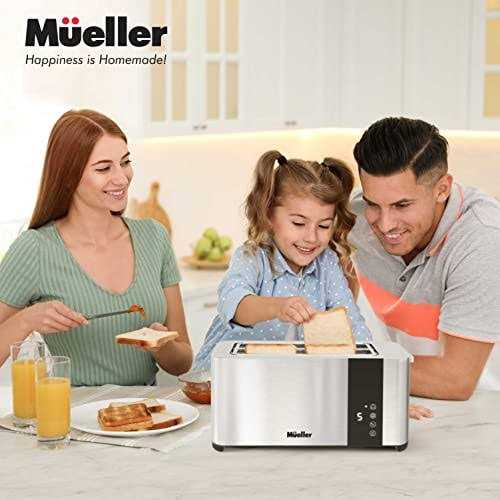 Mueller UltraToast Full Stainless Steel Toaster 4 Slice Long Extra-Wide ...