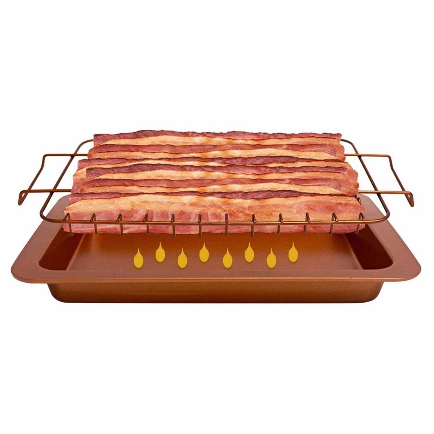 Gotham Steel Bacon Bonanza by Oven Healthier Bacon Drip Rack Tray with ...