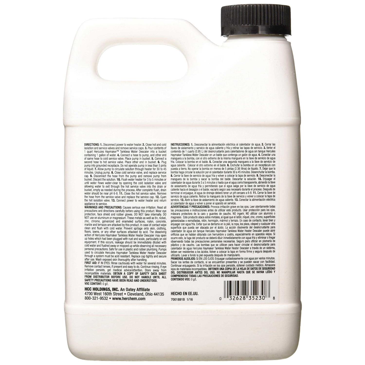 Haymaker 32 oz Tankless Water Heater Descaler - Home & Office Supplies ...