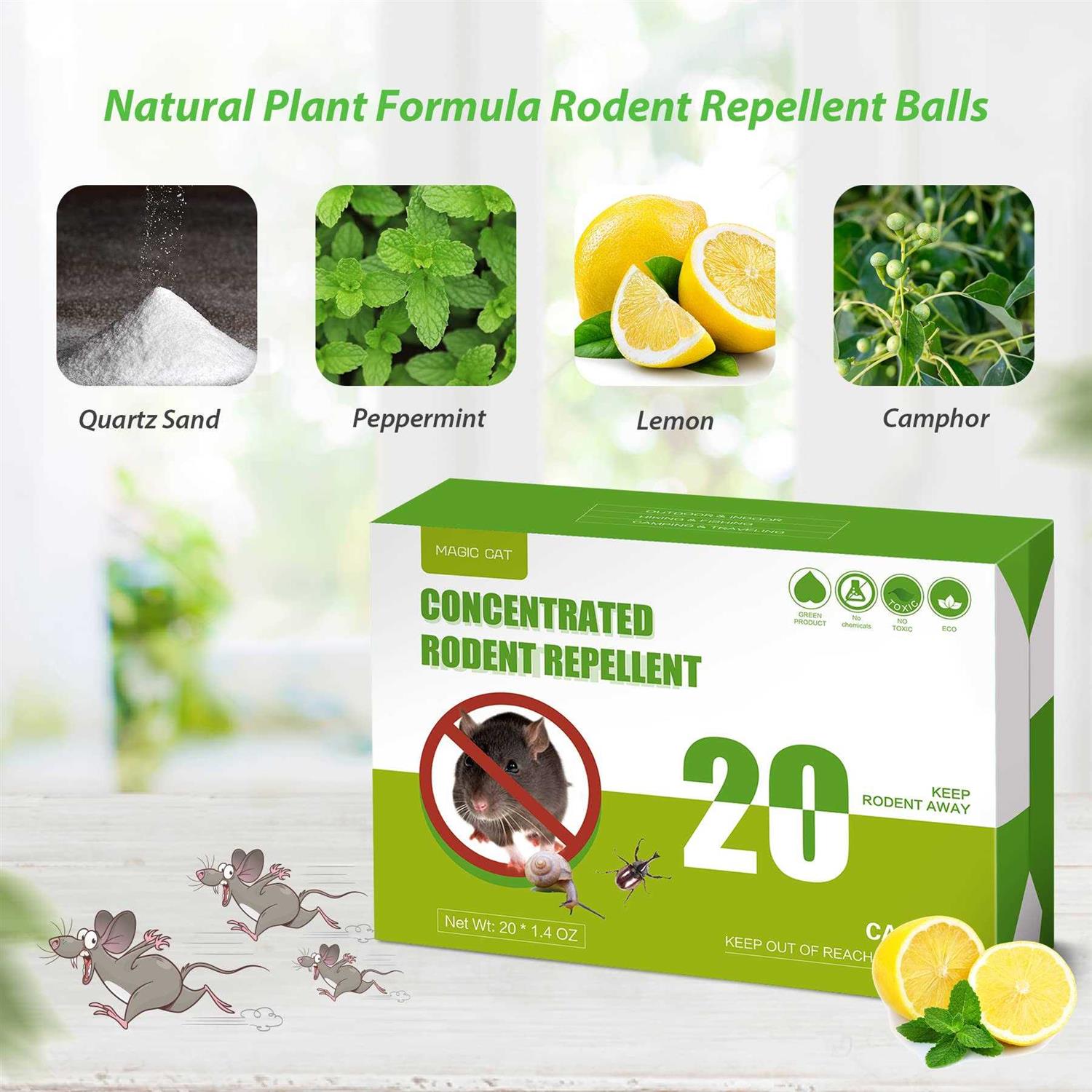 MAGIC CAT Rodent Repellent Natural Peppermint Oil Pet Safe to Repel ...
