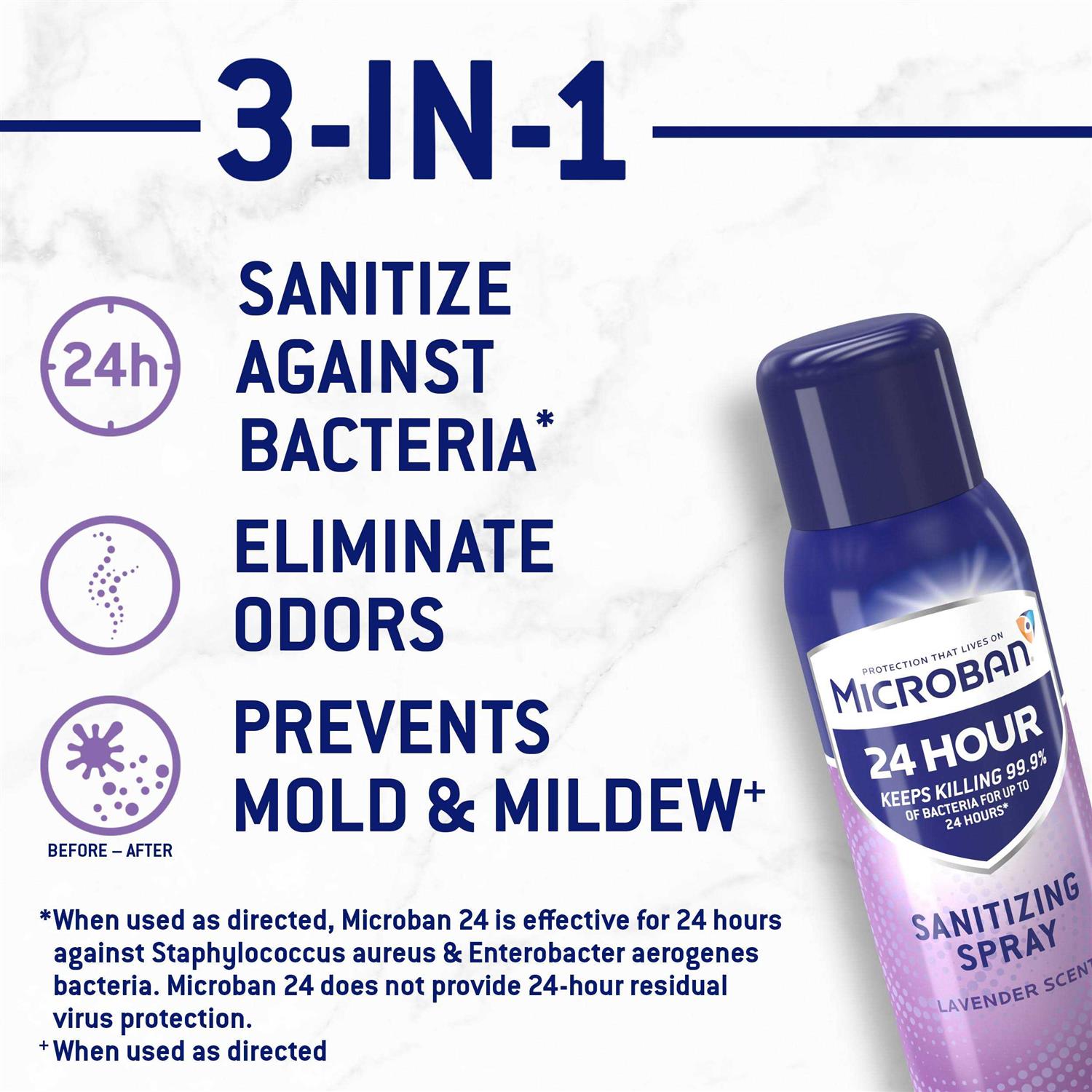 Microban 24 Hour Disinfectant Sanitizing Spray - Home & Office Supplies ...