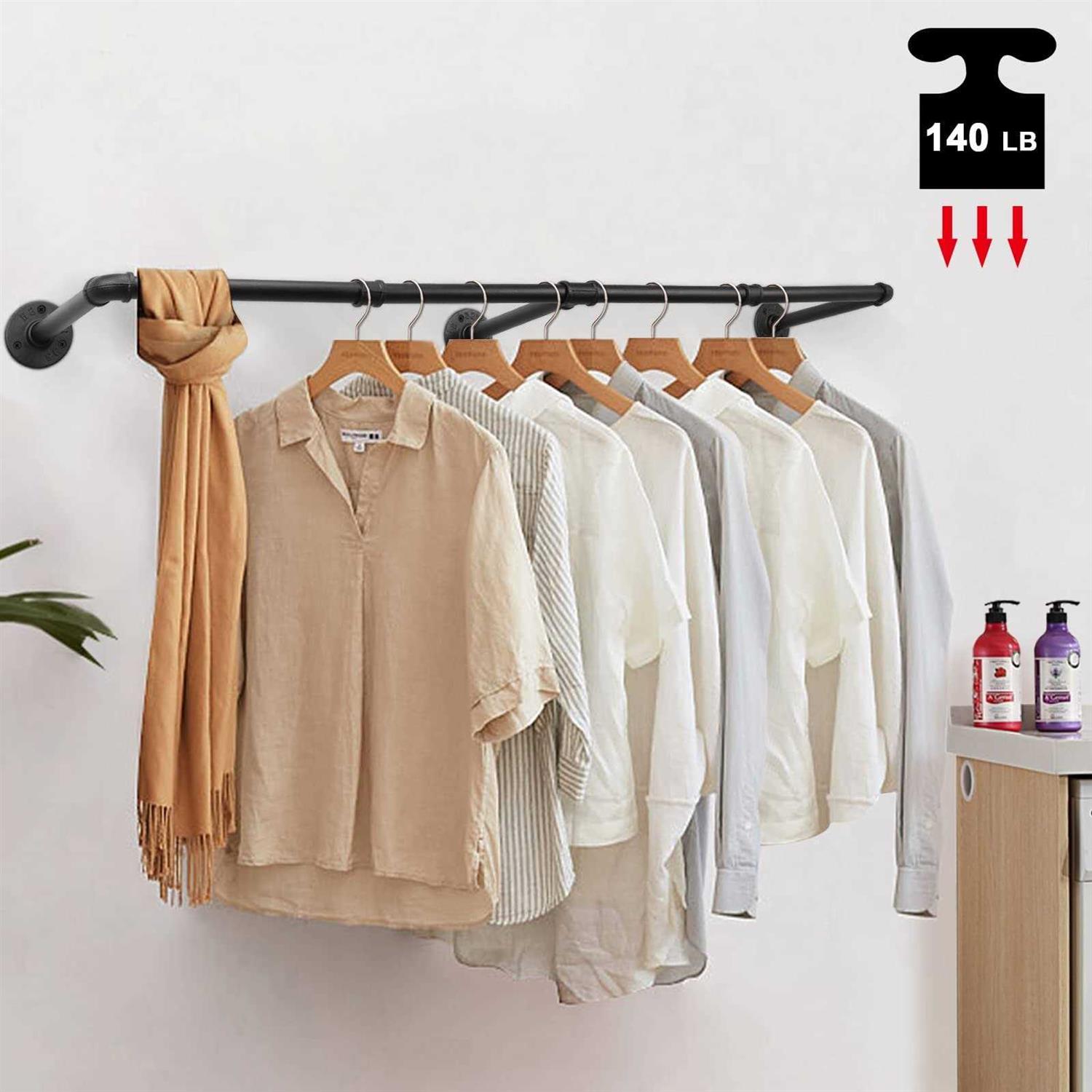 Livabber Industrial Pipe Clothes Rack Heavy Duty Detachable Iron ...