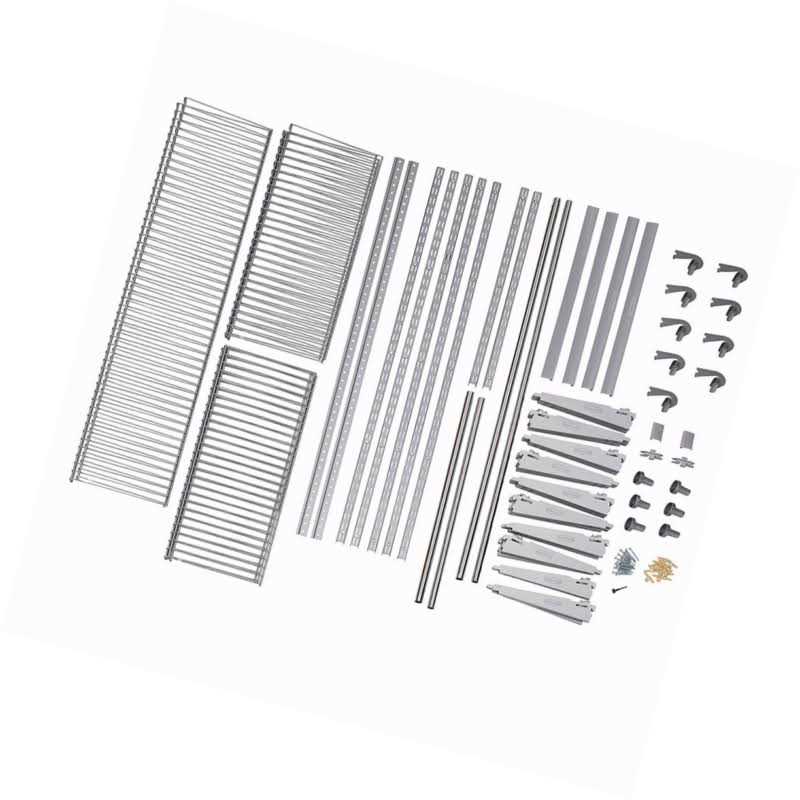 Rubbermaid 4-8ft Expandable Deluxe Closet Kit Storage Solution - Home ...