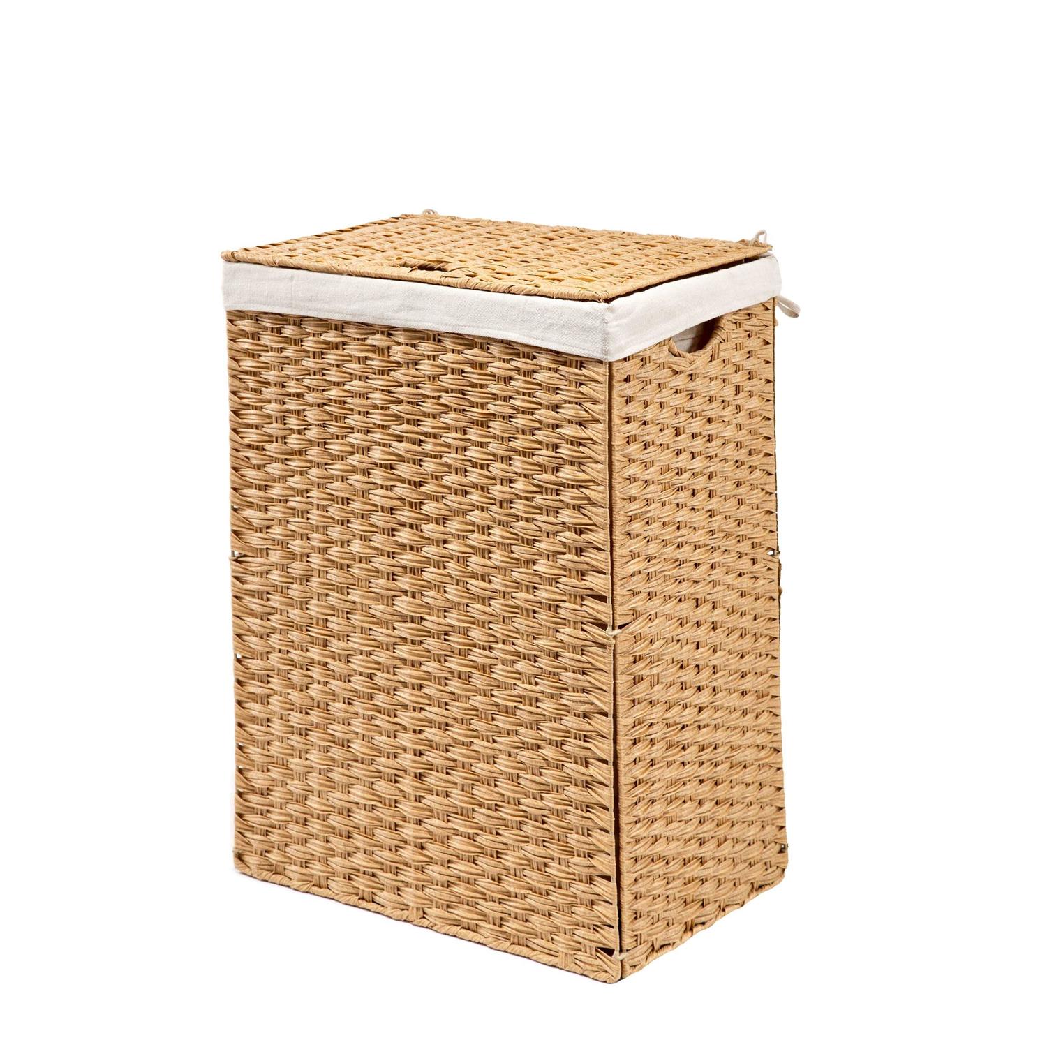 Seville Classics Handwoven Lidded Removable Washable Canvas Liner ...