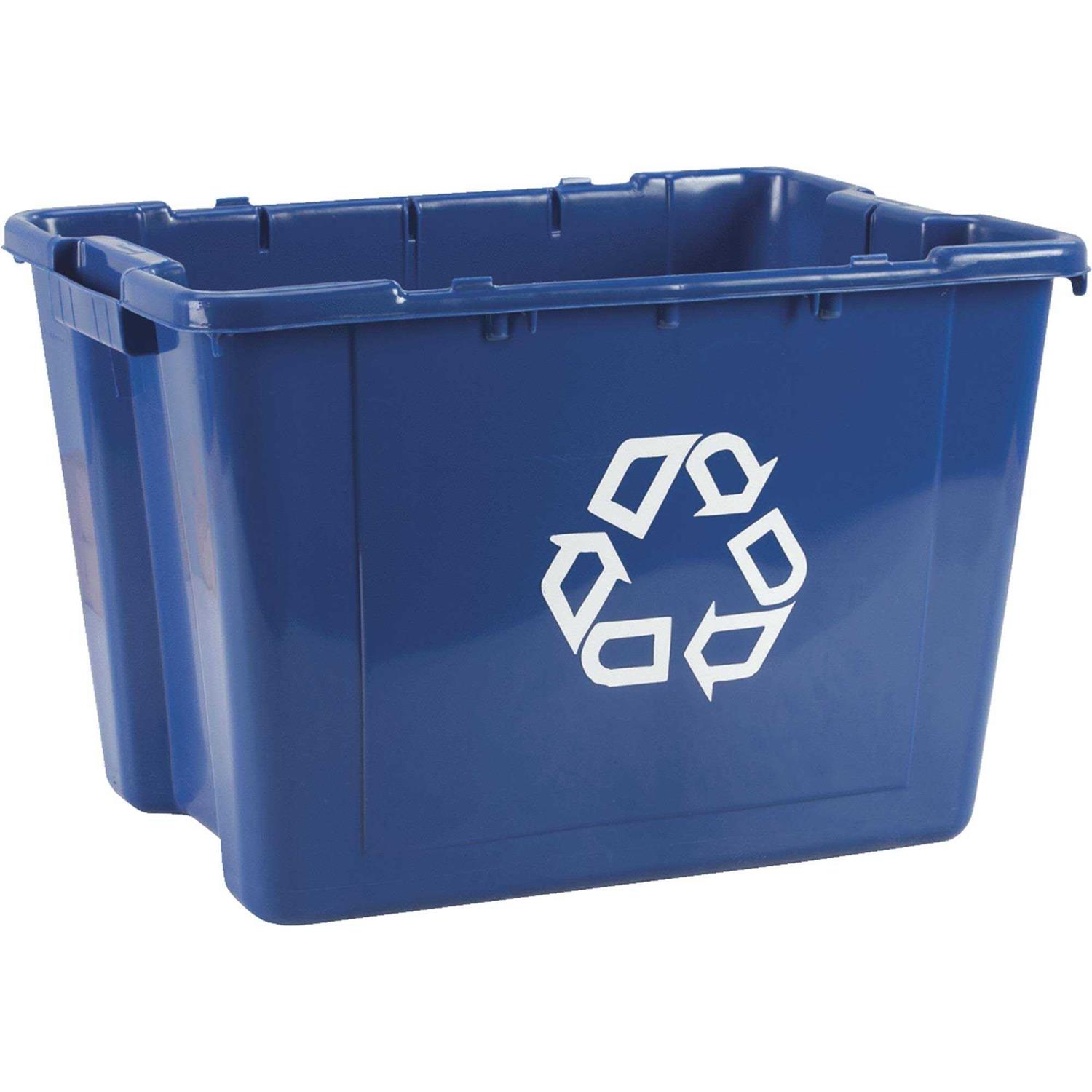 Rubbermaid Stacking Recycle Bin FG571473BLUE - Home & Office Supplies ...