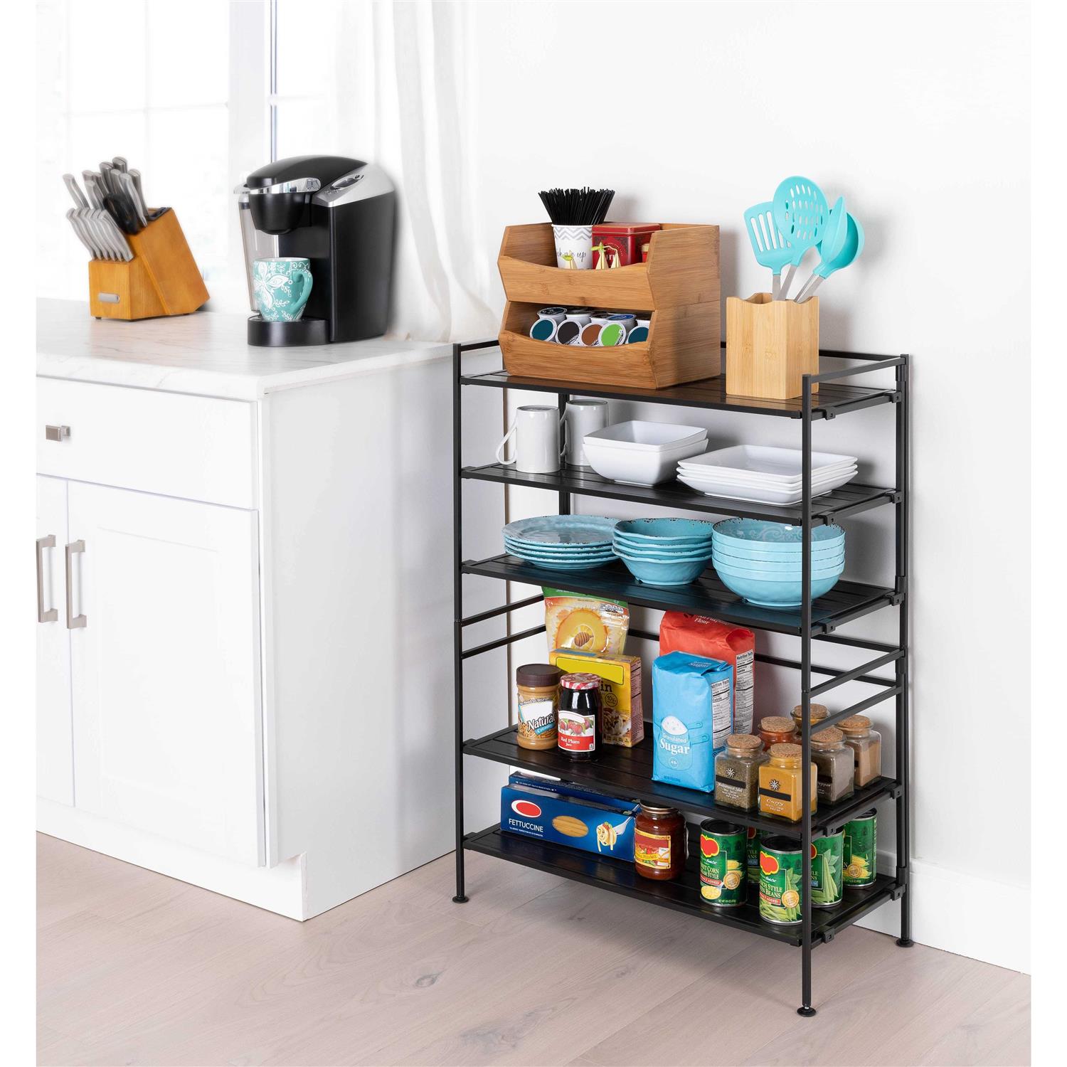 Seville Classics 3-Tier Stackable Interlock 12-Pair Resin Slat Sturdy ...