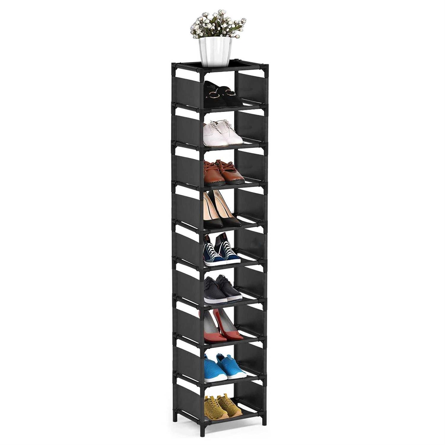 isightguard Narrow Shoe Rack 10 Tier Vertical Shoe Rack for Closet ...