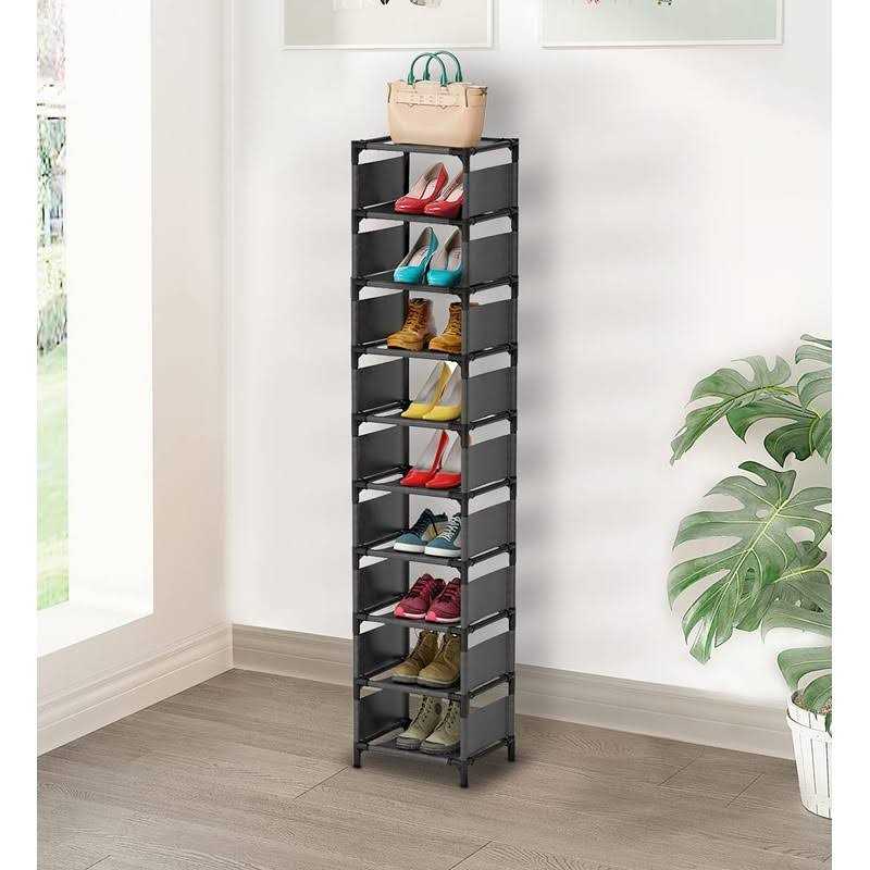 isightguard Narrow Shoe Rack 10 Tier Vertical Shoe Rack for Closet ...