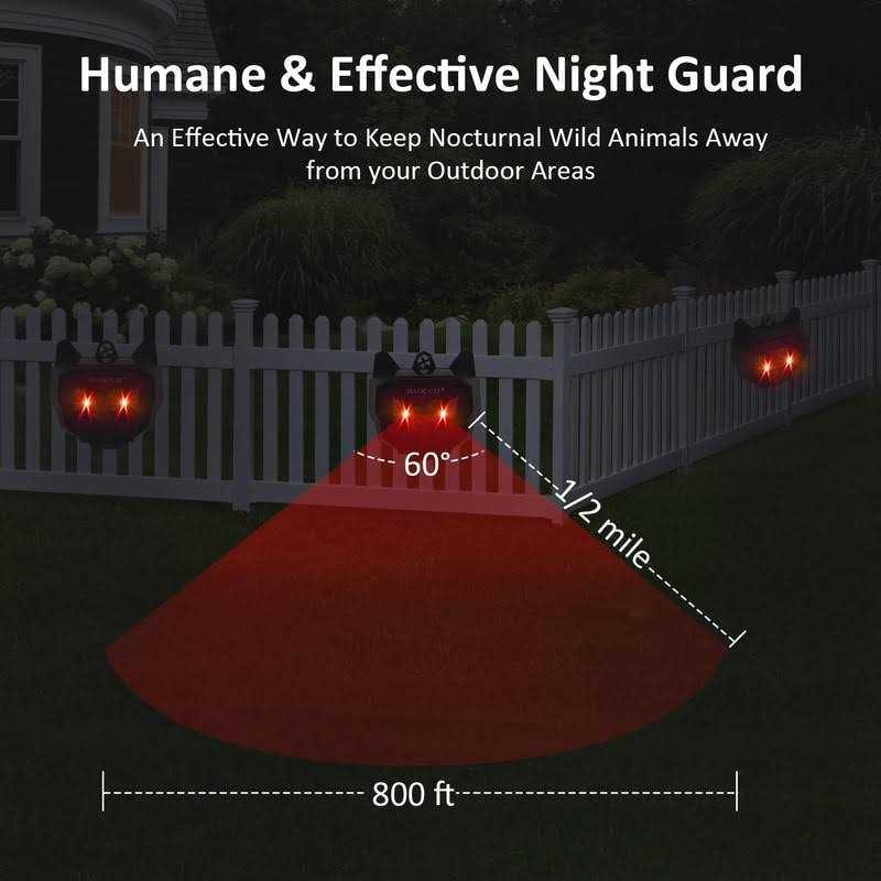 MAGIC CAT Solar Animal Repellent Wild Animal Predator Red Eyes LED ...
