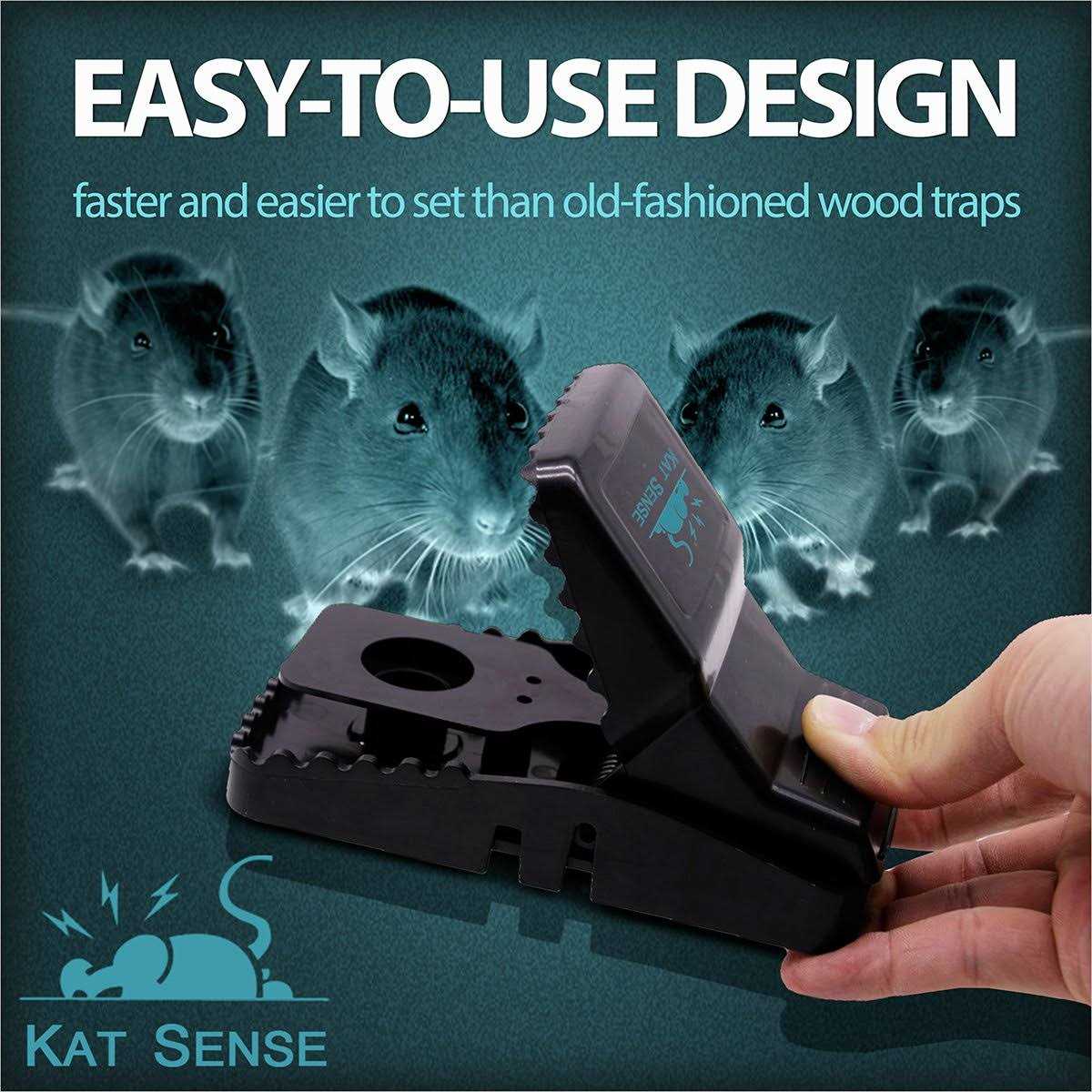 Kat Sense Large Rat Traps for House Powerful Instant Humane Kill Snap ...