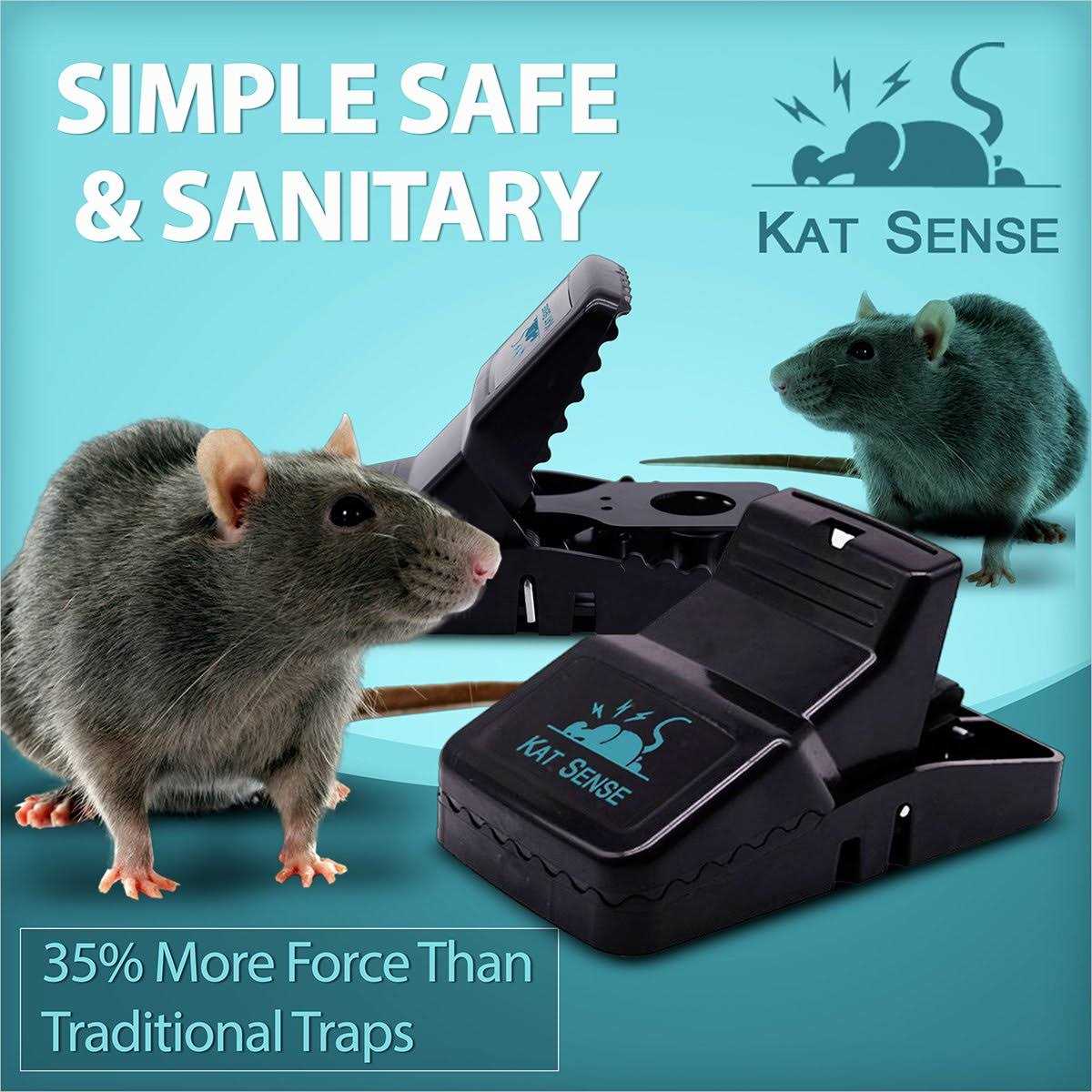 Kat Sense Large Rat Traps for House Powerful Instant Humane Kill Snap ...