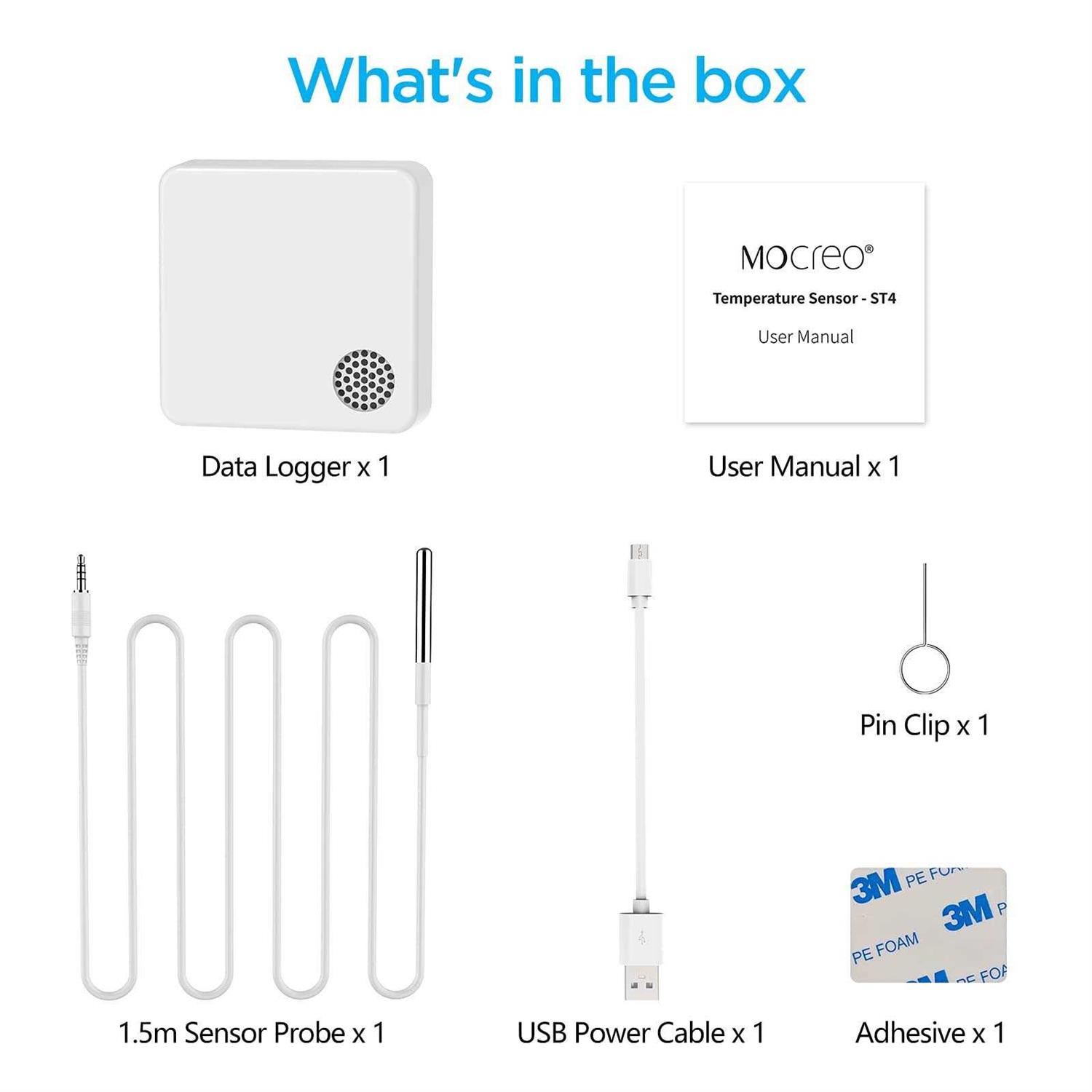 MOCREO Temperature Sensor with Waterproof External Probe for Freezer ...