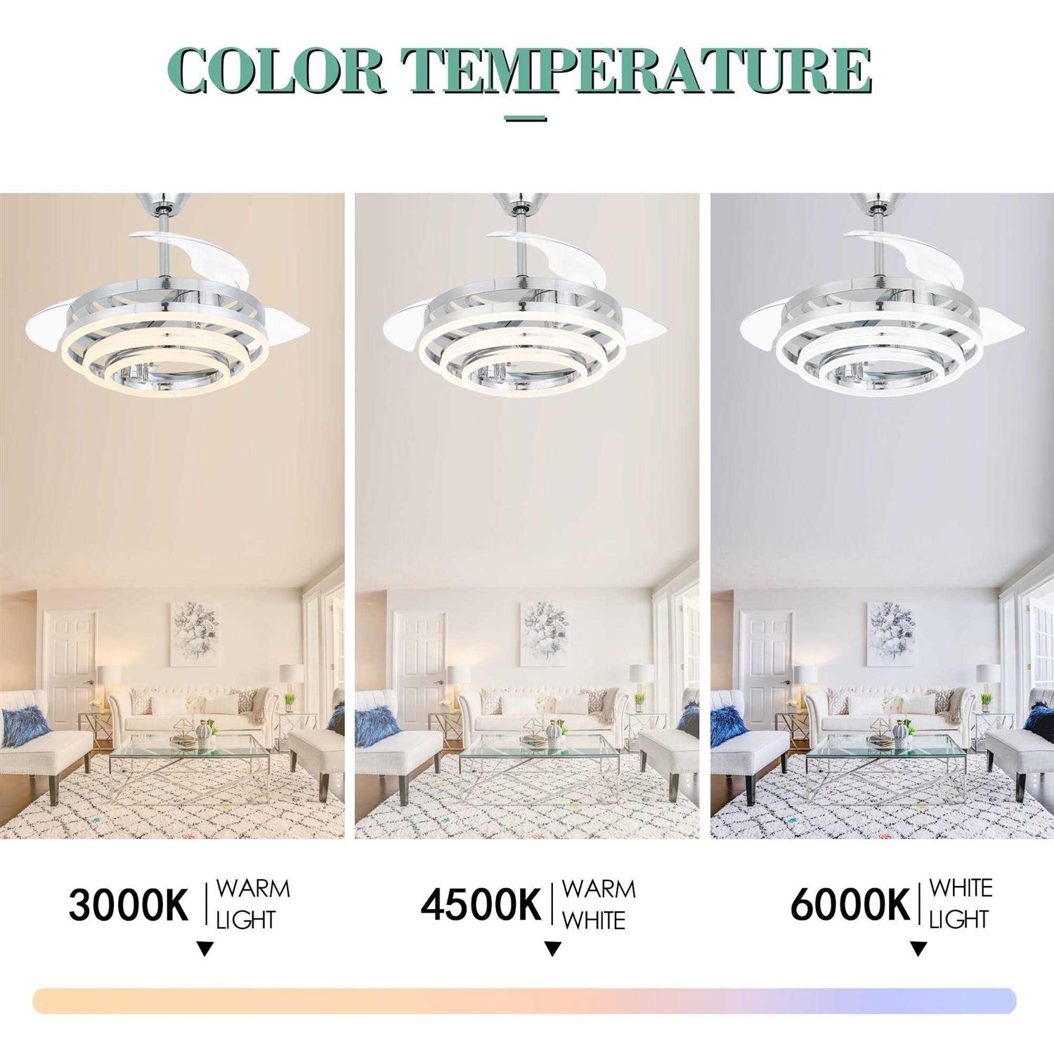 Oaks Aura 42in. LED DIY Shape Modern Ring Ceiling Fan With Lights ...