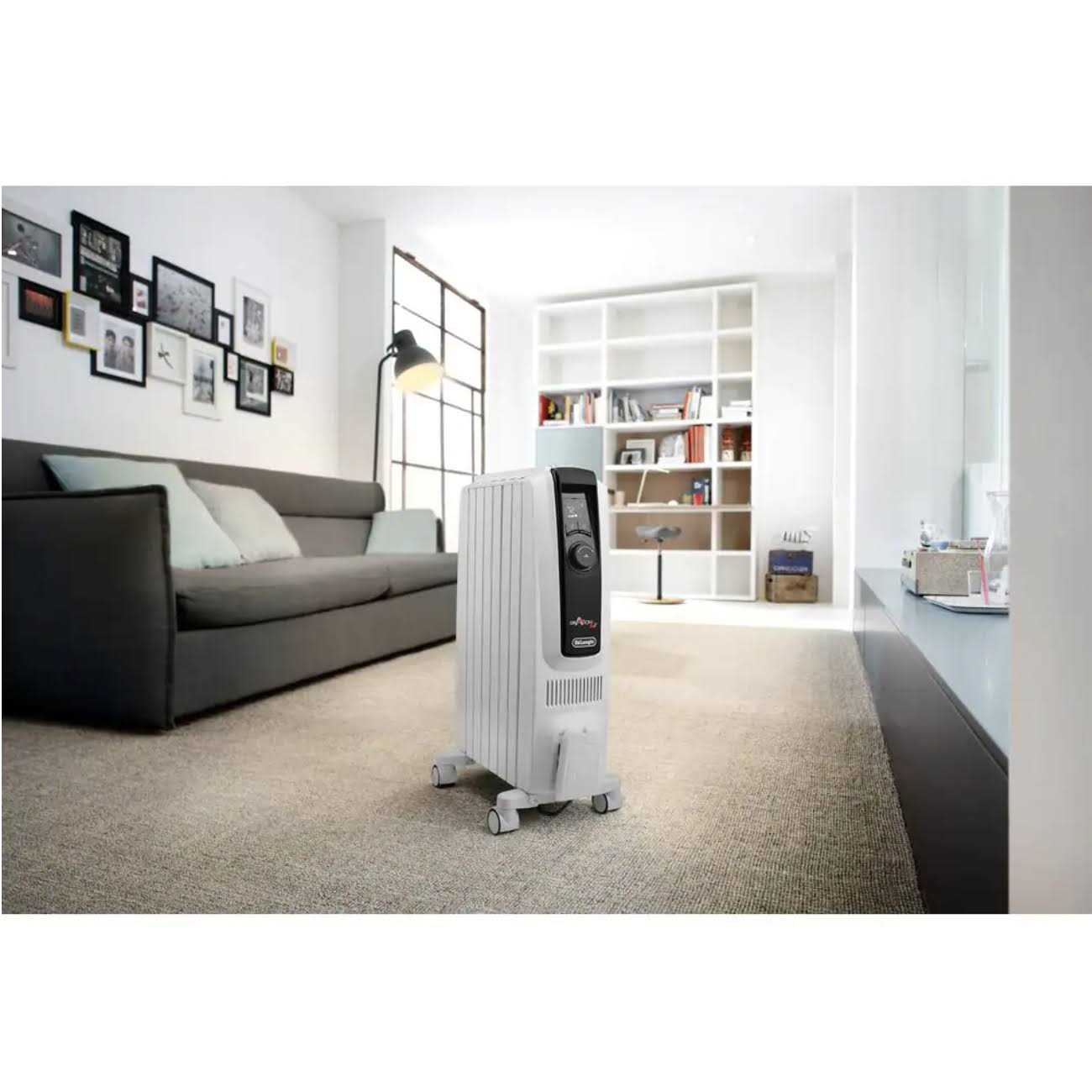 Delonghi 1500-Watt 5120 BTU Electric Oil Filled Radiator Space Heater ...