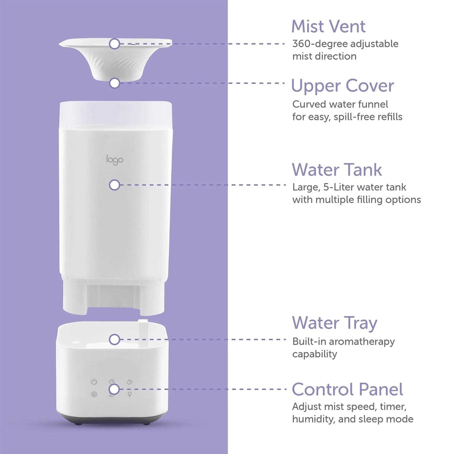 Lago 5 Liter Ultrasonic Humidifier - Home & Office Supplies on sale