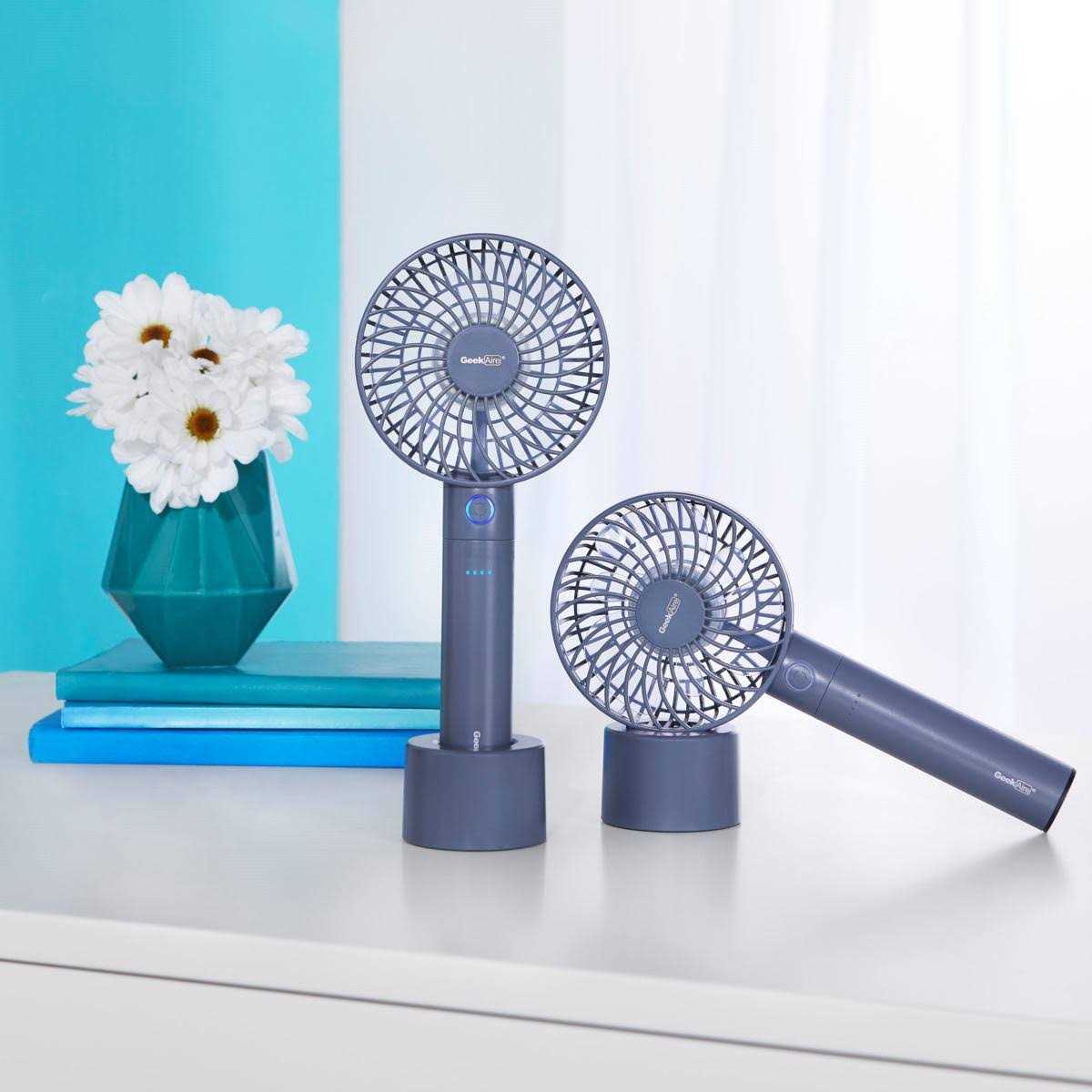 Geek Aire Rechargeable Personal Fan 2-pack with Power Banks - Home ...