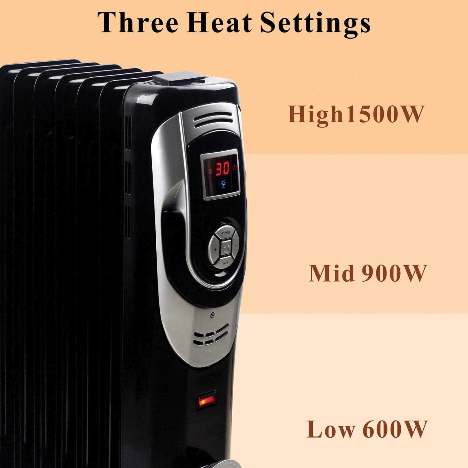 Optimus Digital 7 Fins Oil Filled Radiator Heater with Timer - Home ...