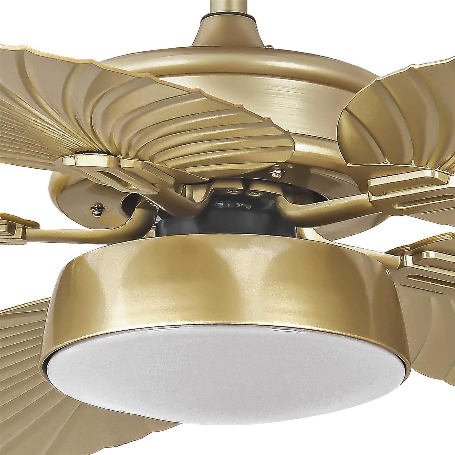 Moasis 52 Palm Leaf Tropical Style Ceiling Fan LED Light with Remote ...