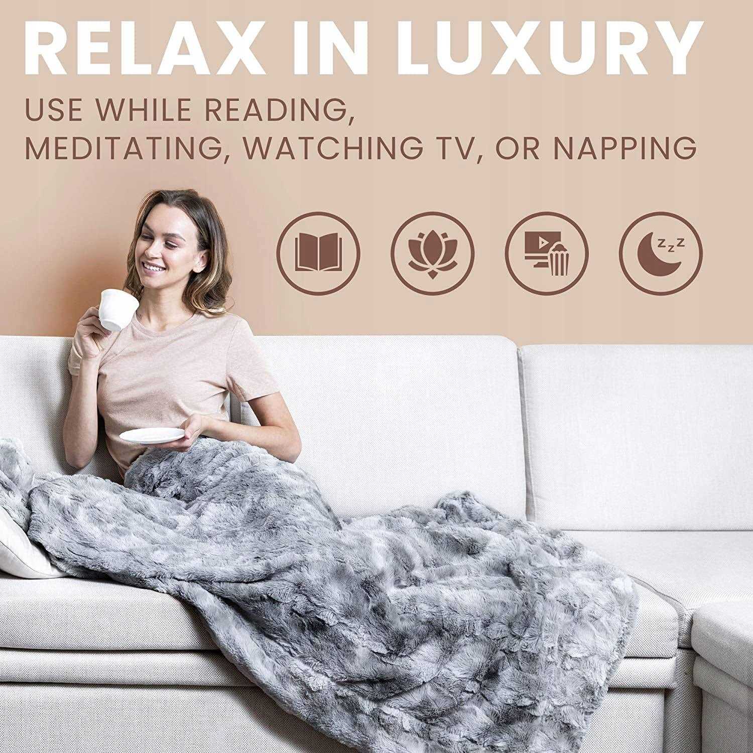 Everlasting Comfort Luxury Faux Fur Throw Blanket - Home & Office ...