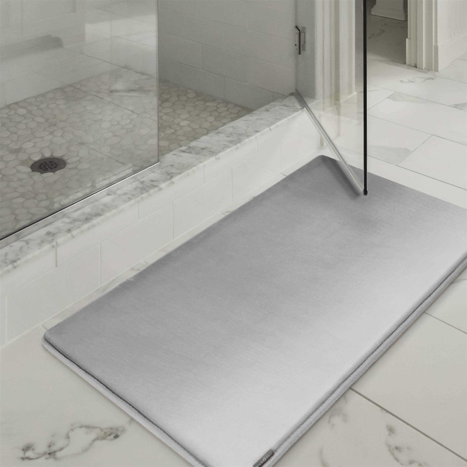 Microdry Extra Thick Softlux Charcoal Infused Memory Foam Bath Mat with ...