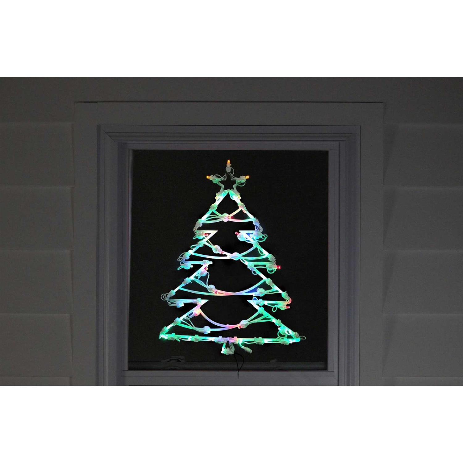 Northlight 15.5 LED Lighted Christmas Tree Window Silhouette Decoration ...
