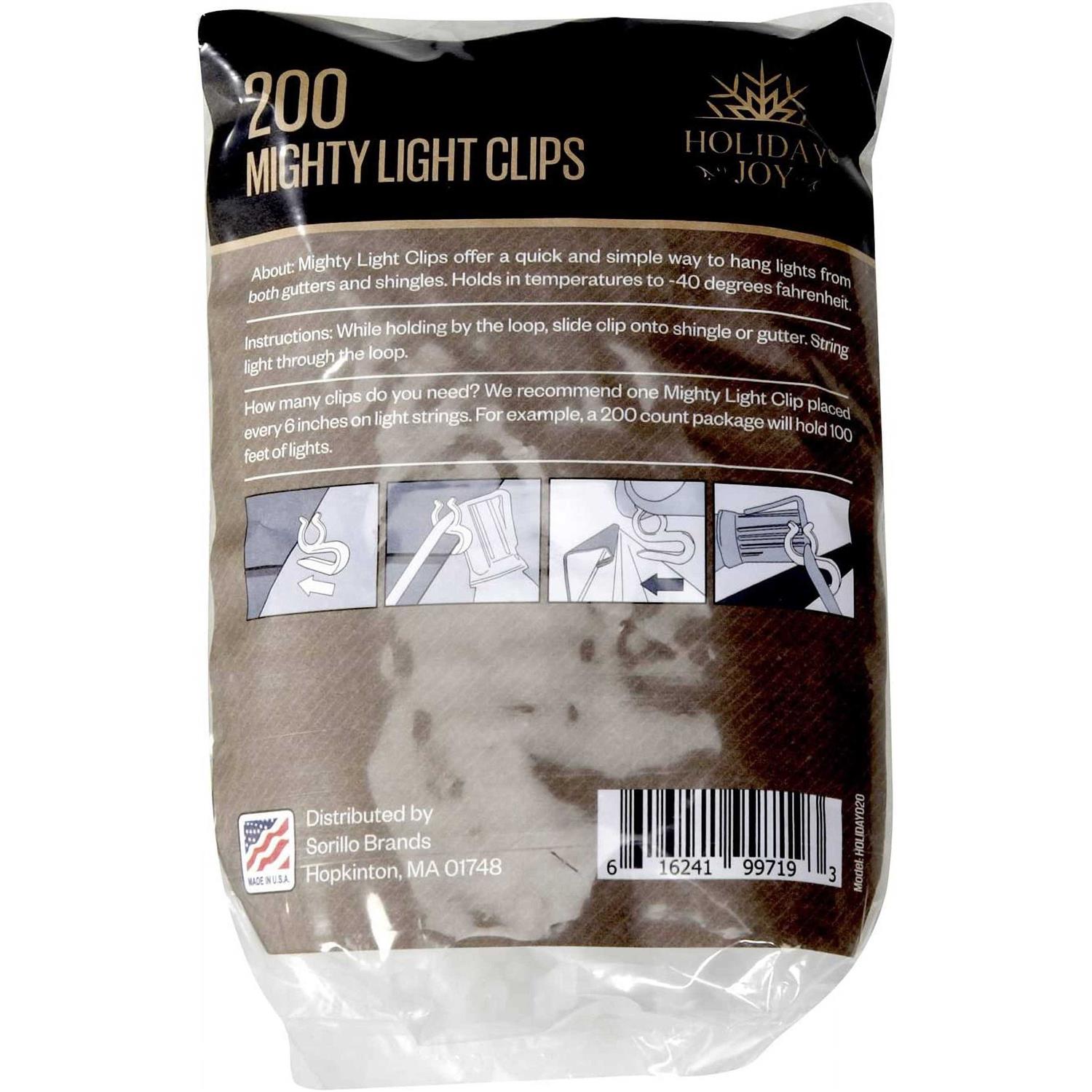 Holiday Joy 200 Mighty Clip Lights Quick & Easy Installation of ...