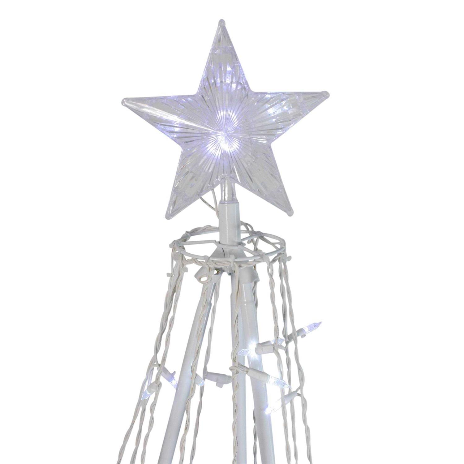 Northlight 5' Pure White LED Lighted Cone Tree Outdoor Christmas ...