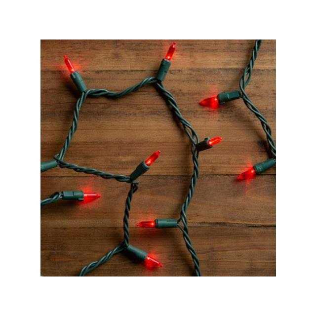 GE StayBright 100-Count 24.7-ft Red LED Plug-In Christmas String Lights ...