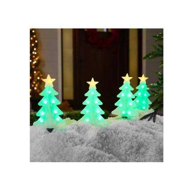 GE StayBright 4-Marker Christmas Tree Christmas Pathway Markers 72238LO ...