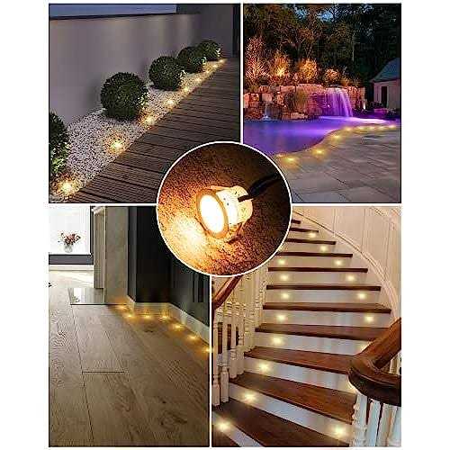 HIBOITEC Recessed LED Deck Light Kits 12V Low Voltage Landscape ...