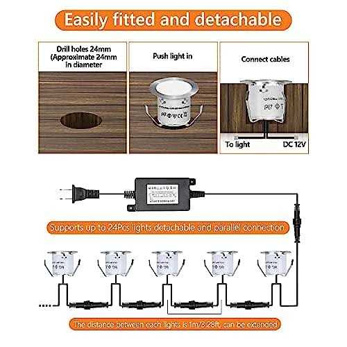 HIBOITEC Recessed LED Deck Light Kits 12V Low Voltage Landscape ...