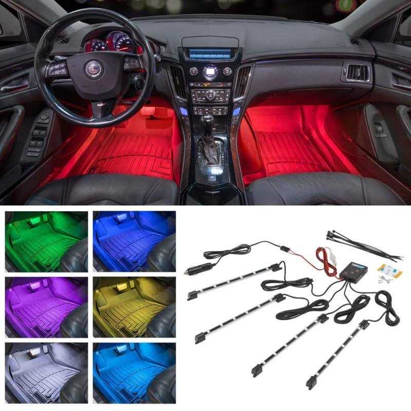 Ledglow 4pc LED Interior Footwell Underdash Neon Lighting Kit for Cars ...
