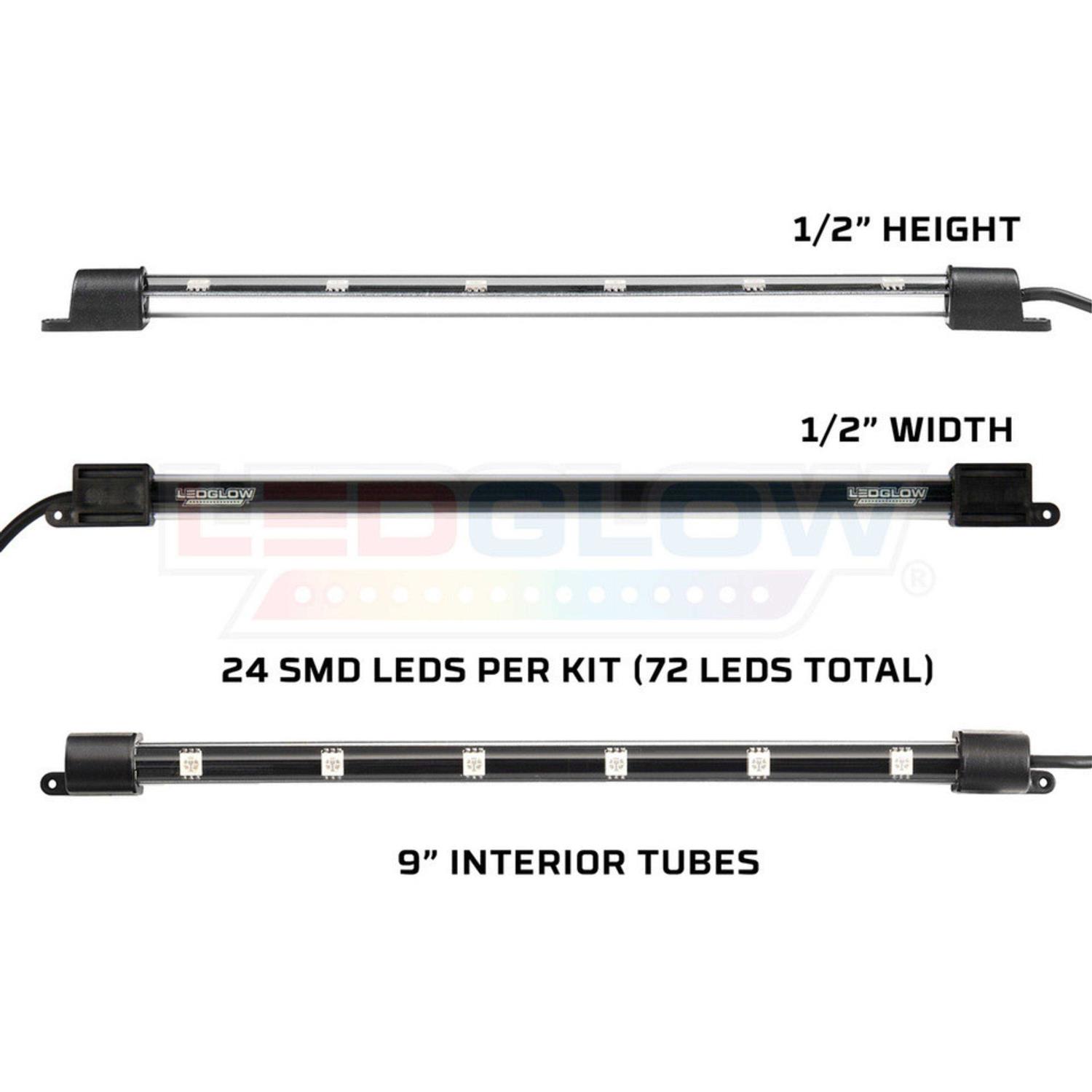 Ledglow 4pc LED Interior Footwell Underdash Neon Lighting Kit for Cars ...