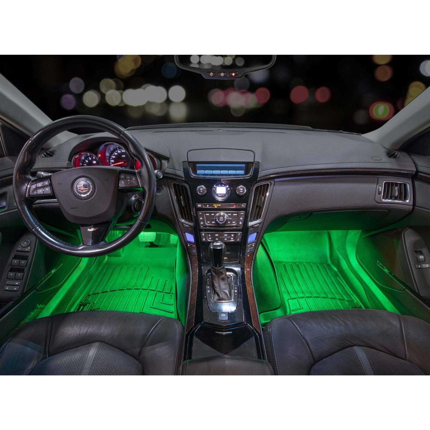Ledglow 4pc LED Interior Footwell Underdash Neon Lighting Kit for Cars ...