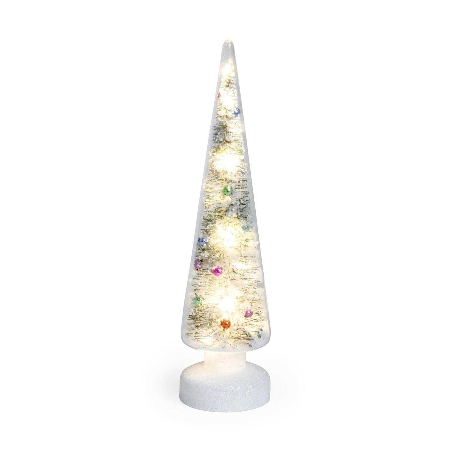 MoMA LED Snowy Wonderland Glass Lighted Tree - Home & Office Supplies ...