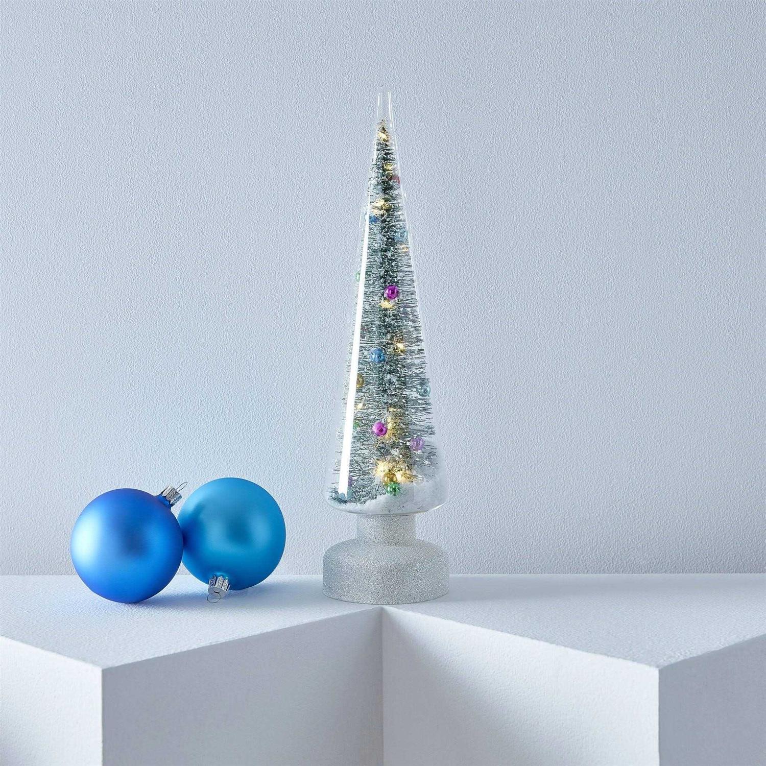 MoMA LED Snowy Wonderland Glass Lighted Tree - Home & Office Supplies ...