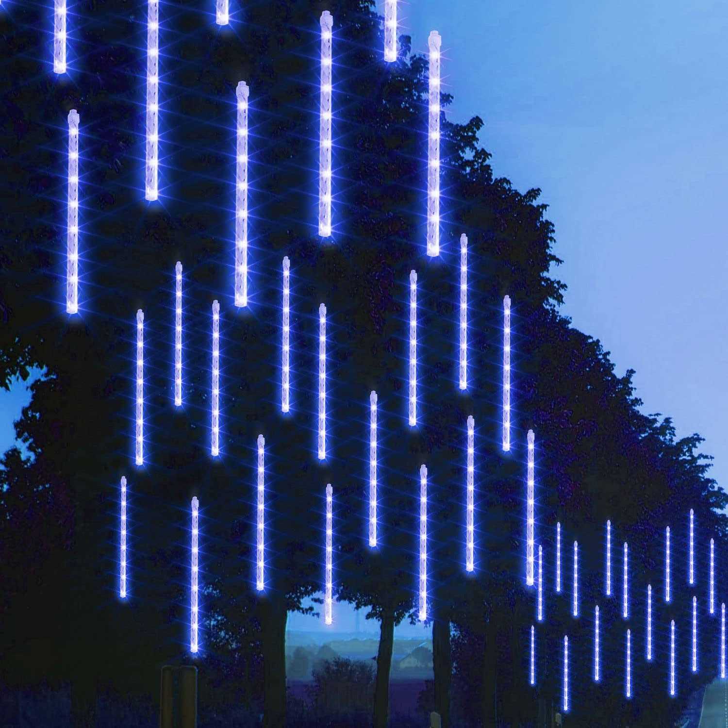 Funpeny Meteor Shower Rain Lights 288 LED Christmas Lights Icicle Snow ...