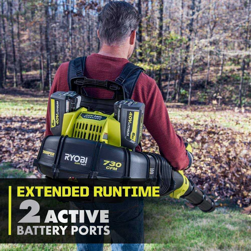 RYOBI 40V HP Brushless Whisper Series 165 MPH 730 CFM Cordless Battery ...