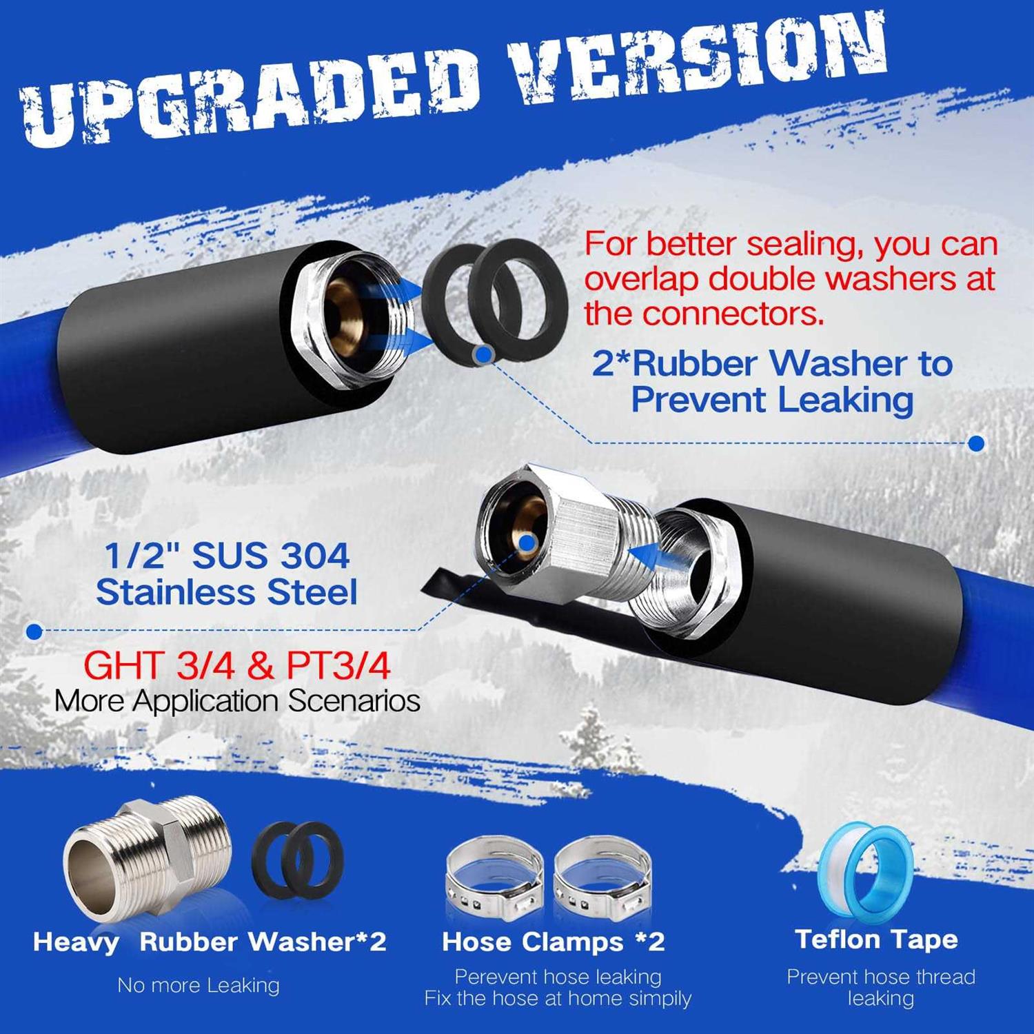 Scilulu 100 Ft Heated Water Hose for Rv-45 Antifreeze Heated Drinking ...