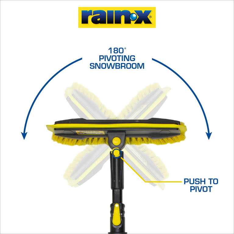 Rain-x 61 inch Extendable Car Snow Broom and Ice Scraper Tool, Black ...