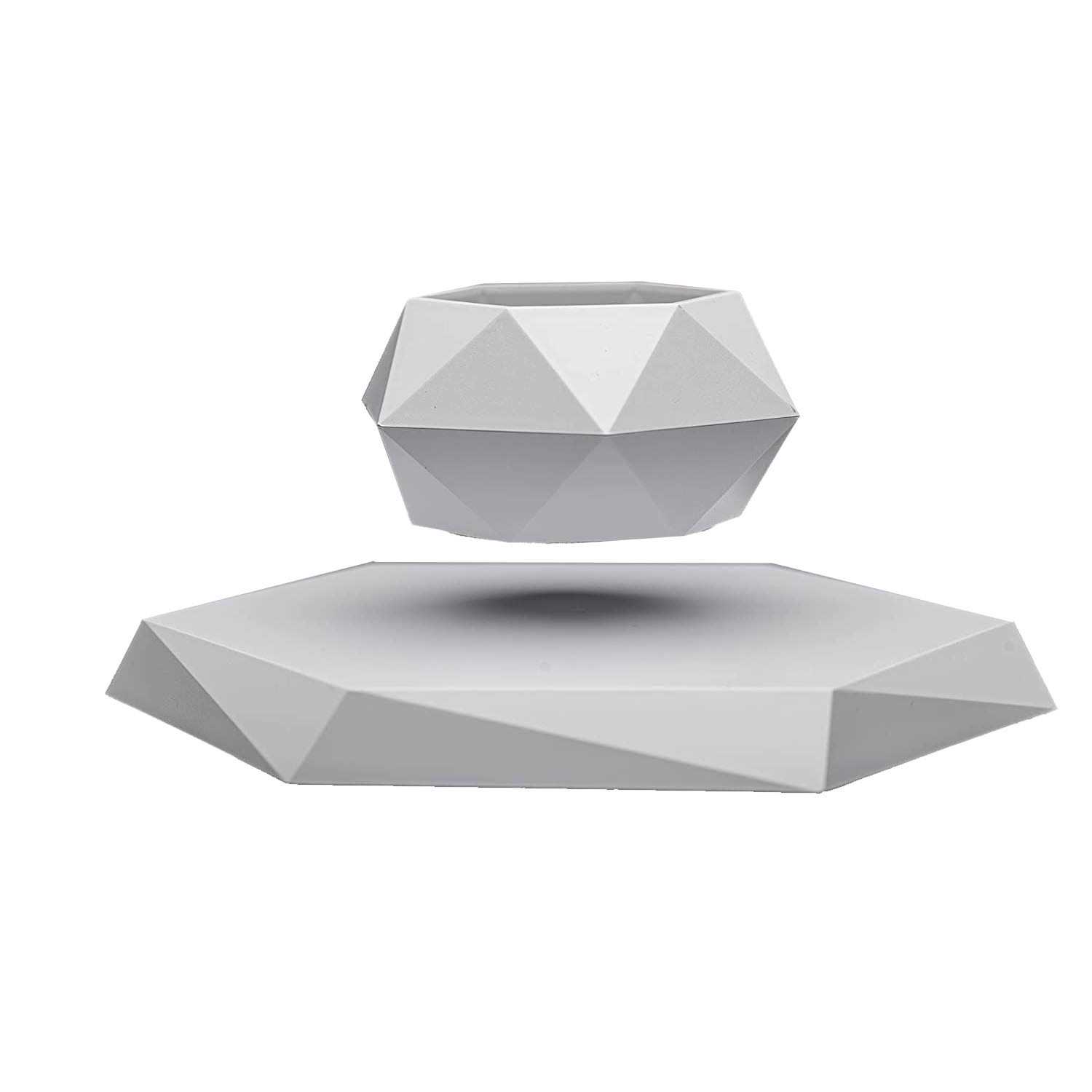 LANGTU magnetic levitation potted white rotating flower Pot - Home ...