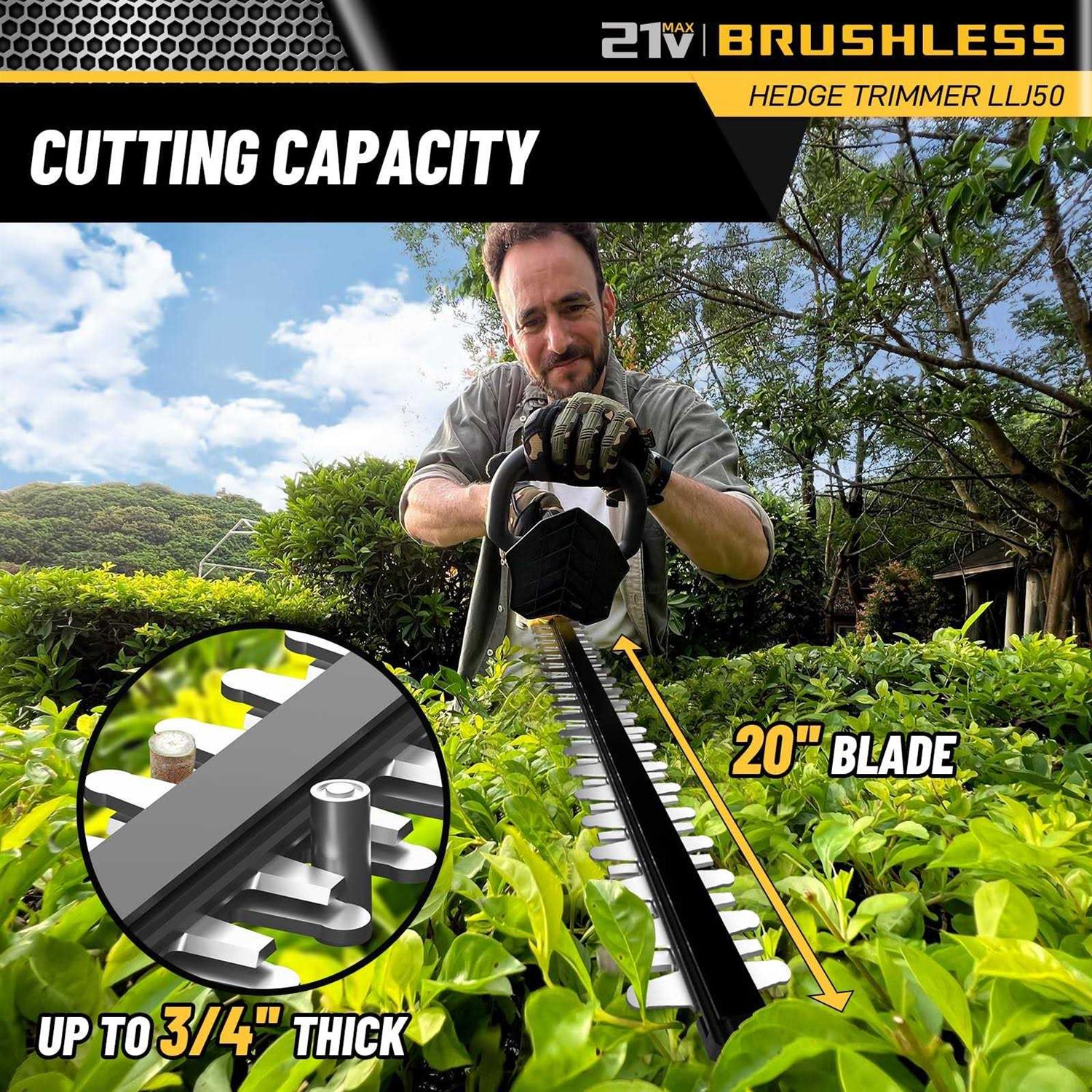 Hedge Trimmer Cordless Electric Handheld Bush Shrub Trimmer - Home ...